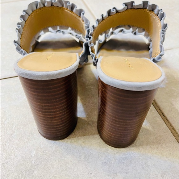 Ann Taylor | Shoes | Ann Taylor Light Blue Block Heel Ruffle Sandal | Poshmark